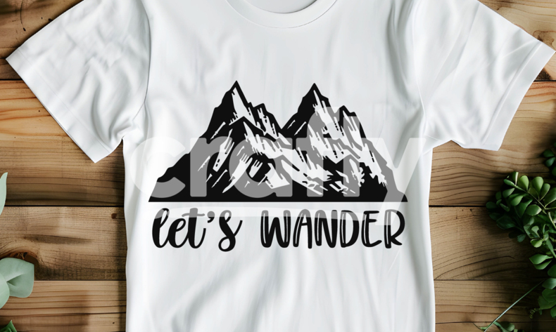 Let's Wander SVG | Mountain Scene Cut File | Crafty