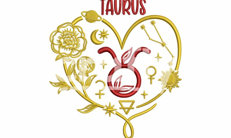 Taurus Zodiac Sign | Celestial Embroidery Design | Crafty