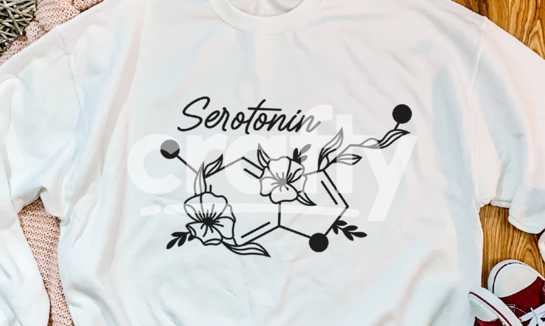 Floral Serotonin Molecule | Mental Health SVG | Crafty