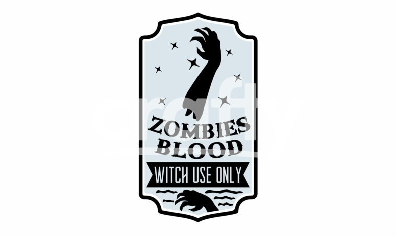 Zombies Blood label SVG | Halloween Bottle Label Cut File | Crafty