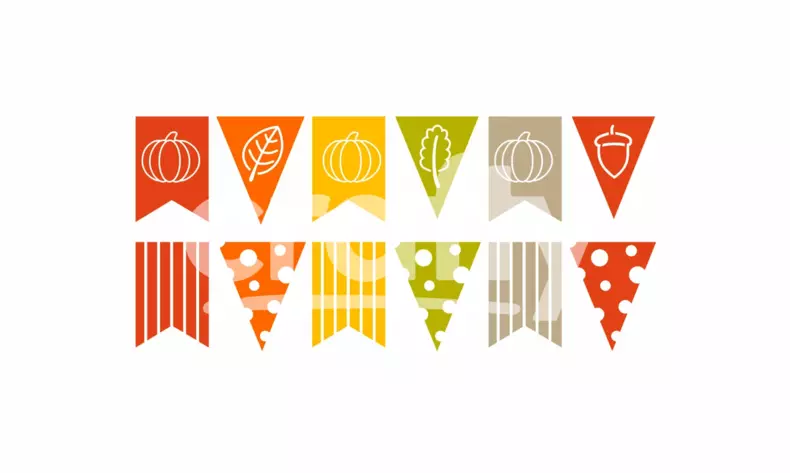 Fall bunting SVG | Autumn banners SVG Cut File | Crafty