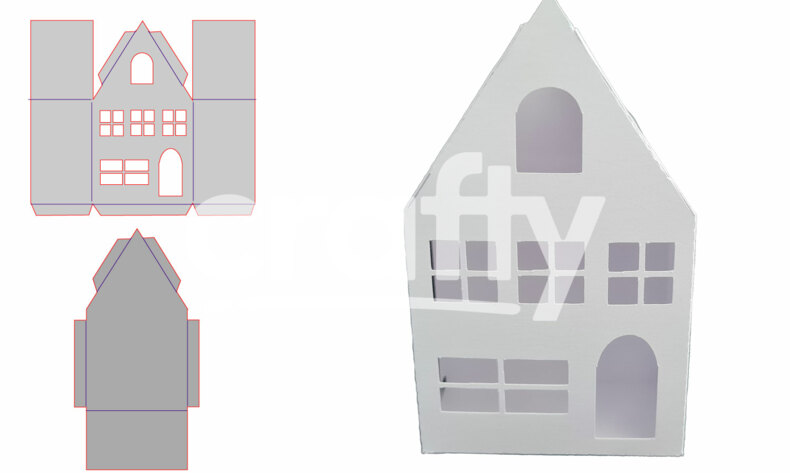 Little luminary paper house SVG | 3D Christmas Village Paper Cut | 3D ...