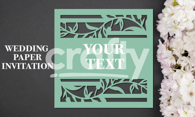 Wedding invitation | Leaf pattern | Invite paper cut | Crafty