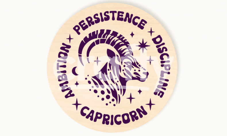 Capricorn Zodiac Circle Sign Svg Cut File | Crafty