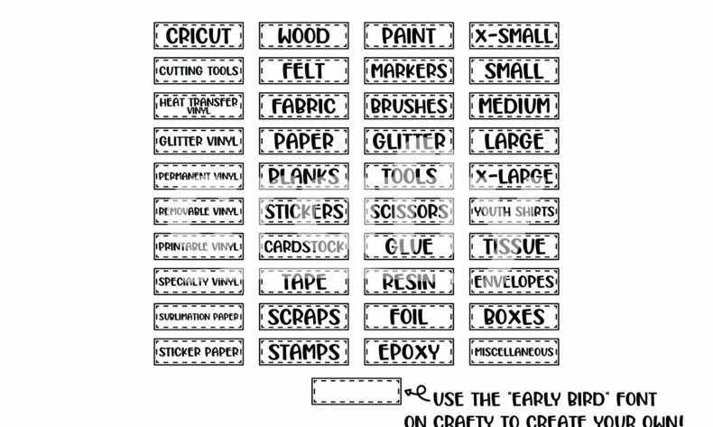 Craft Room Organization Labels | SVG Cut File | Crafty