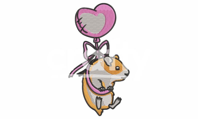 Flying Hamster With Balloon | Baby Embroidery | Crafty