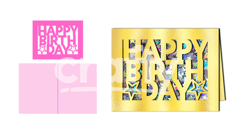 Happy Birthday shaker card svg cut file | Crafty