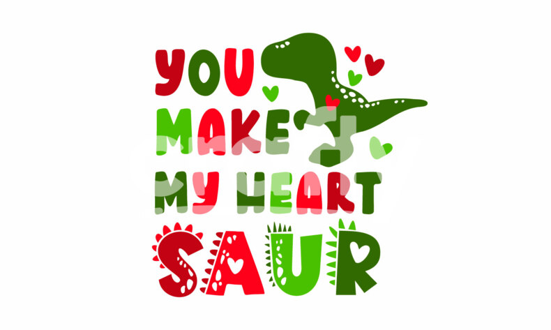 You make my heart saur | Dinosaur Valentines SVG Cut File | Crafty