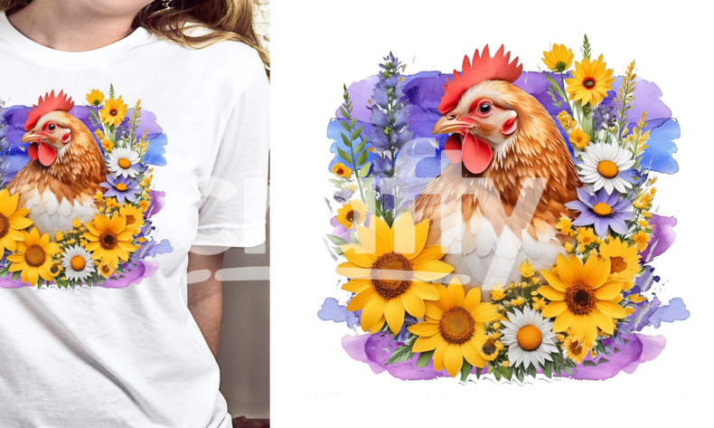 Sunflower Chicken Laser SVG | Crafty