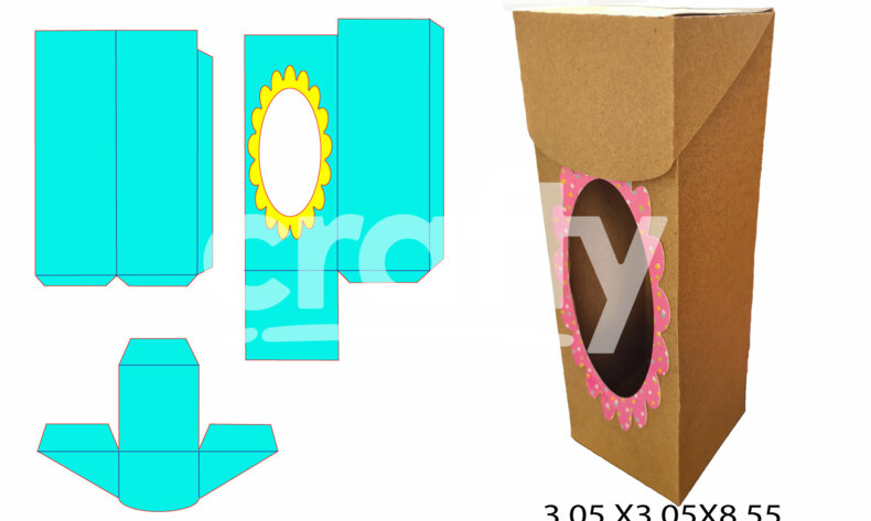 Skinny box with oval window SVG | Crafty