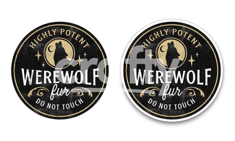 Werewolf Fur Label | Apothecary Sticker PNG | Crafty