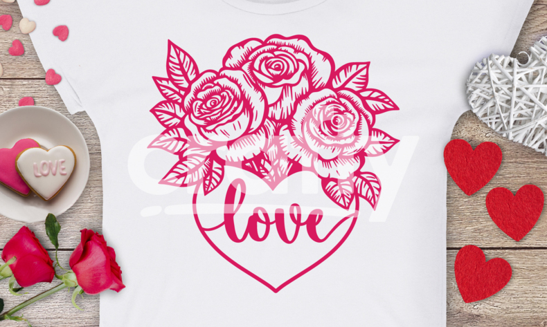 Heart With Roses SVG Cut File | Crafty