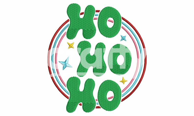 Ho Ho Ho | Retro Christmas Embroidery Design | Crafty