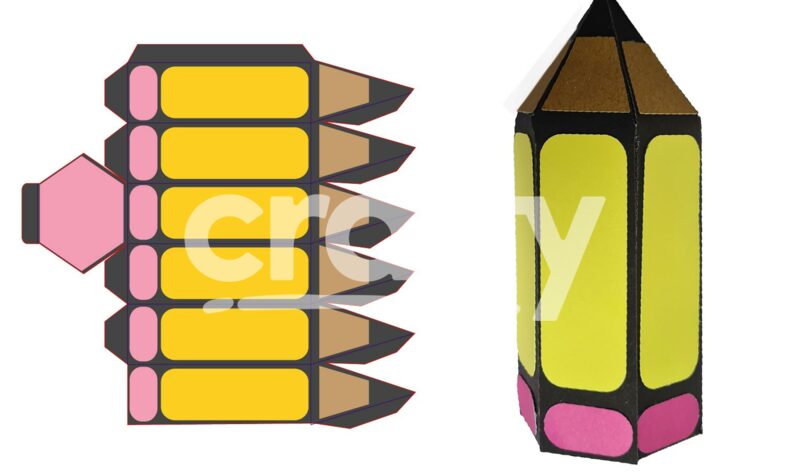 Pencil box SVG | Pencil Gift Box Cut File | Crafty