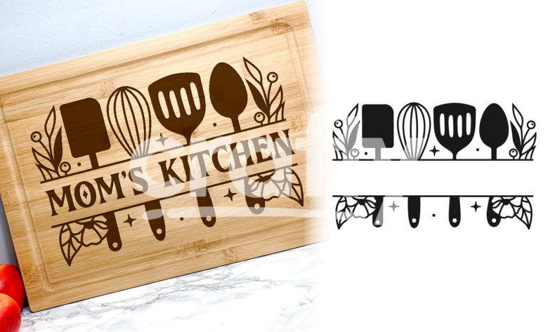 Kitchen Utensils Monogram | Kitchen Monogram SVG | Crafty