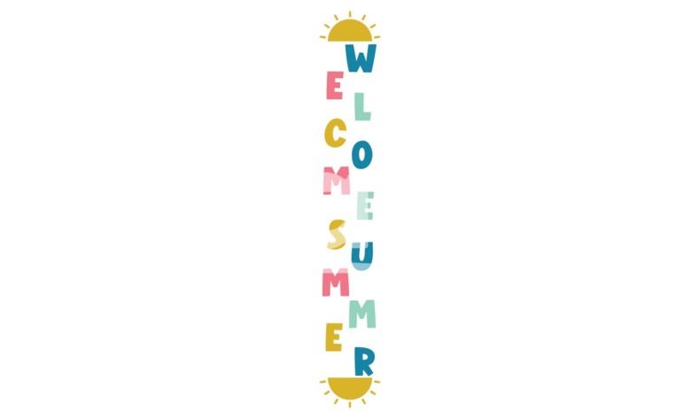 Welcome Summer Vertical Sign | Summer Porch Sign SVG Cut File | Crafty