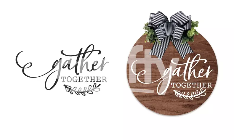 Gather Together Round Door Sign | Crafty