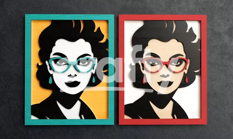 Woman Portrait 3D Layered Wall Art | SVG Cut File | Crafty