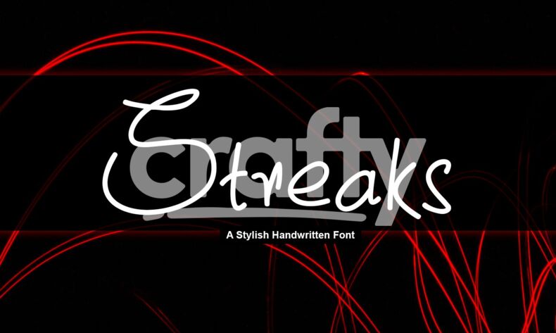Streaks | A Stylish Handwritten Font | Crafty
