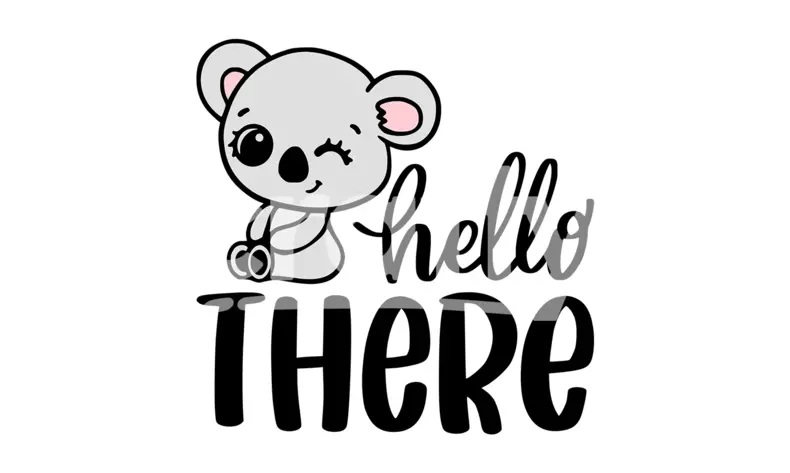 Hello There | Baby Animal SVG Cut File | Crafty