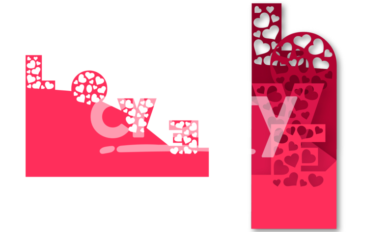 Tri Fold Valentine's Card SVG | Zig-Zag Folded Card SVG | Love SVG | Crafty