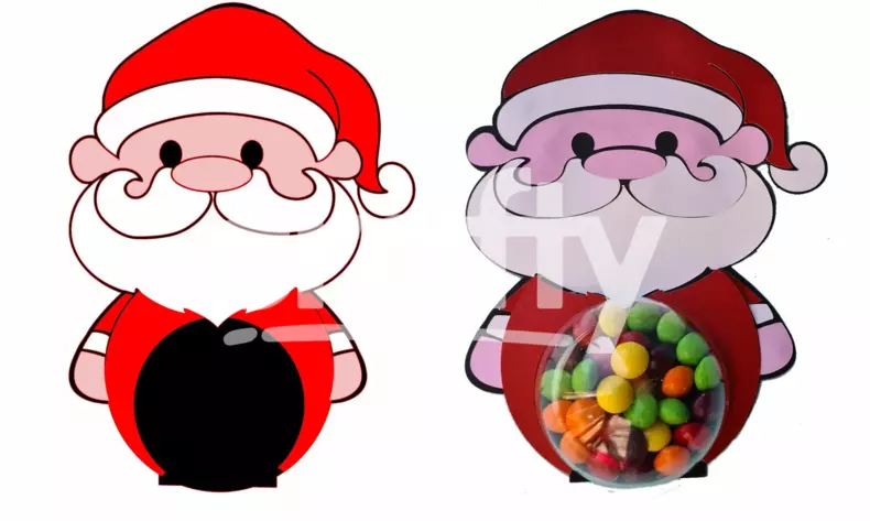 Santa candy dome holder SVG | Crafty
