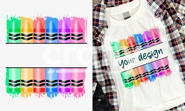 Crayons Split Monogram Sublimation | Back To School Monogram ...