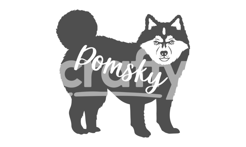 Pomsky | Mixed Dog Breed SVG | Crafty