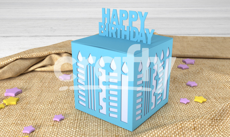 Happy Birthday SVG | 3D box paper cut | Crafty