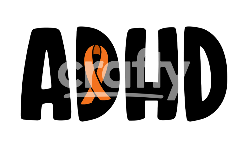ADHD Ribbon | Awareness Ribbon SVG | Crafty