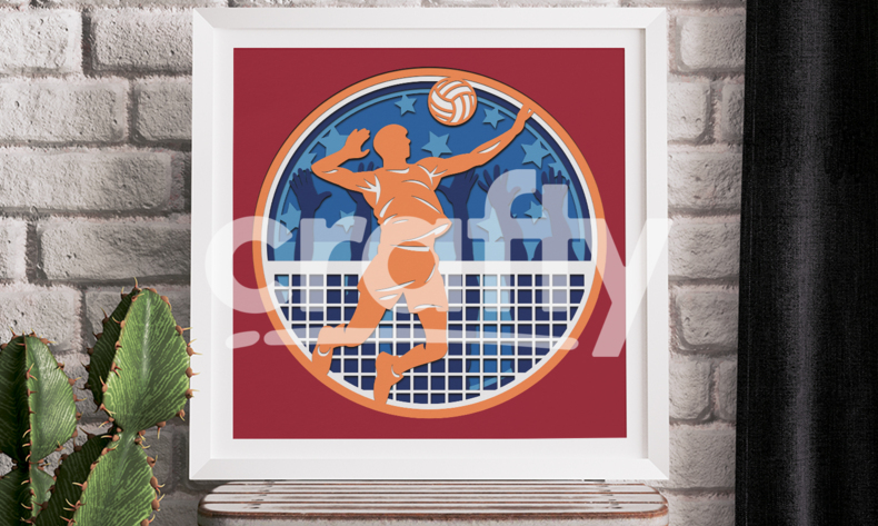 Volleyball shadow box svg | 3D layered Svg | Crafty