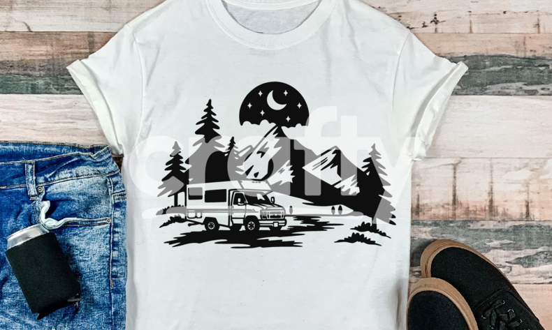 Camper Scene SVG Cut File | Crafty
