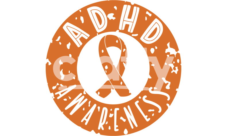 Distressed ADHD Ribbon | Awareness Ribbon SVG | Crafty