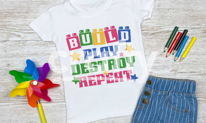 Build Play Destroy Repeat | Building Blocks SVG | Crafty