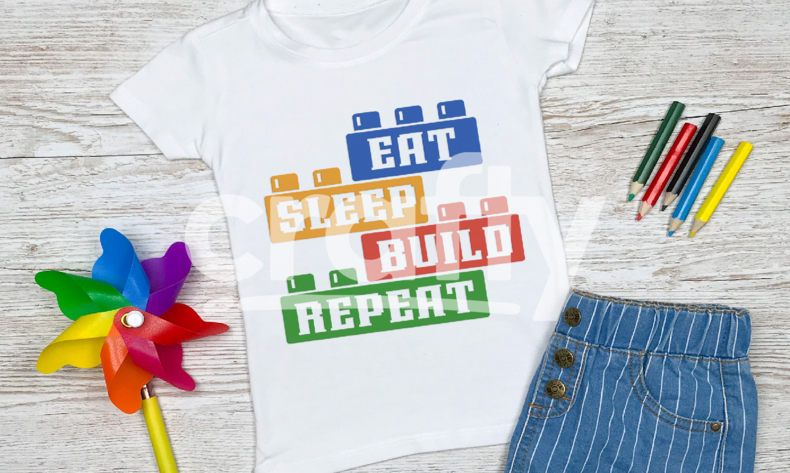 Eat Sleep Build Repeat | Building Blocks SVG | Crafty