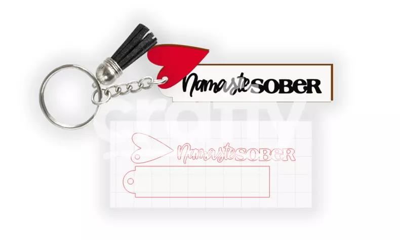 Namaste Sober Recovery Key Chain SVG For Laser Cutting | Crafty