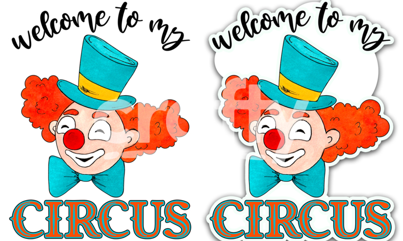 Circus Sublimation | Clown Face Sticker | Crafty