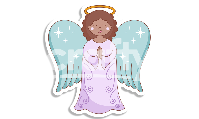 Christmas Angel Sticker | Memorial Angel Print-Then-Cut Design | Crafty