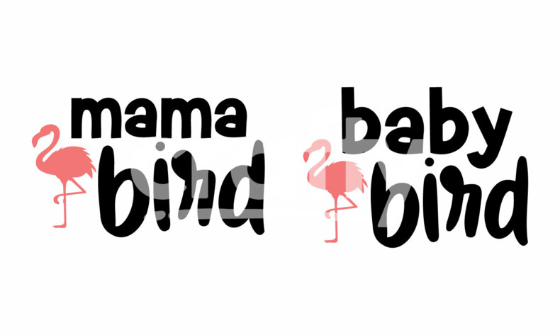 Mama Bird - Baby Bird | SVG Cut File | Crafty
