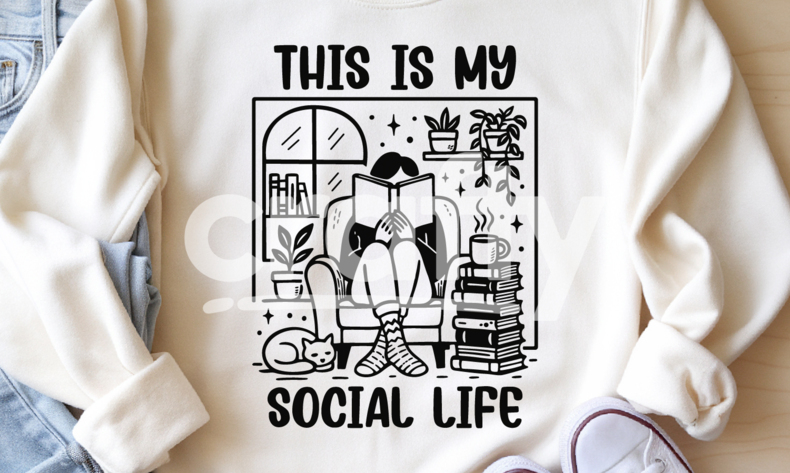This Is My Social Life SVG | Book Lover Сut File | Crafty