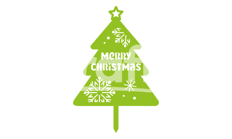 Merry Christmas Cupcake Topper | Christmas Tree Topper SVG | Crafty