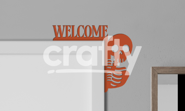 Welcome Skeleton | Halloween Door Corner SVG | Crafty