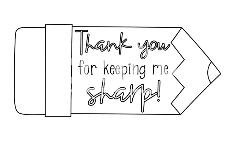 Thank you For Keeping Me Sharp Teacher Single Line SVG | Crafty